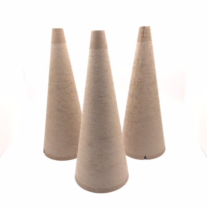 7 Cardboard Cones Set of 3 Paper Mache Cones for Crafting Christmas ...