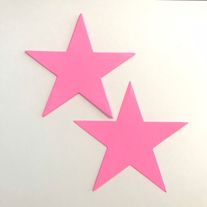 30 Card Stock 5 Point Stars - Pink - 4-1/4" Cut Outs - Die Cut Cutouts ...