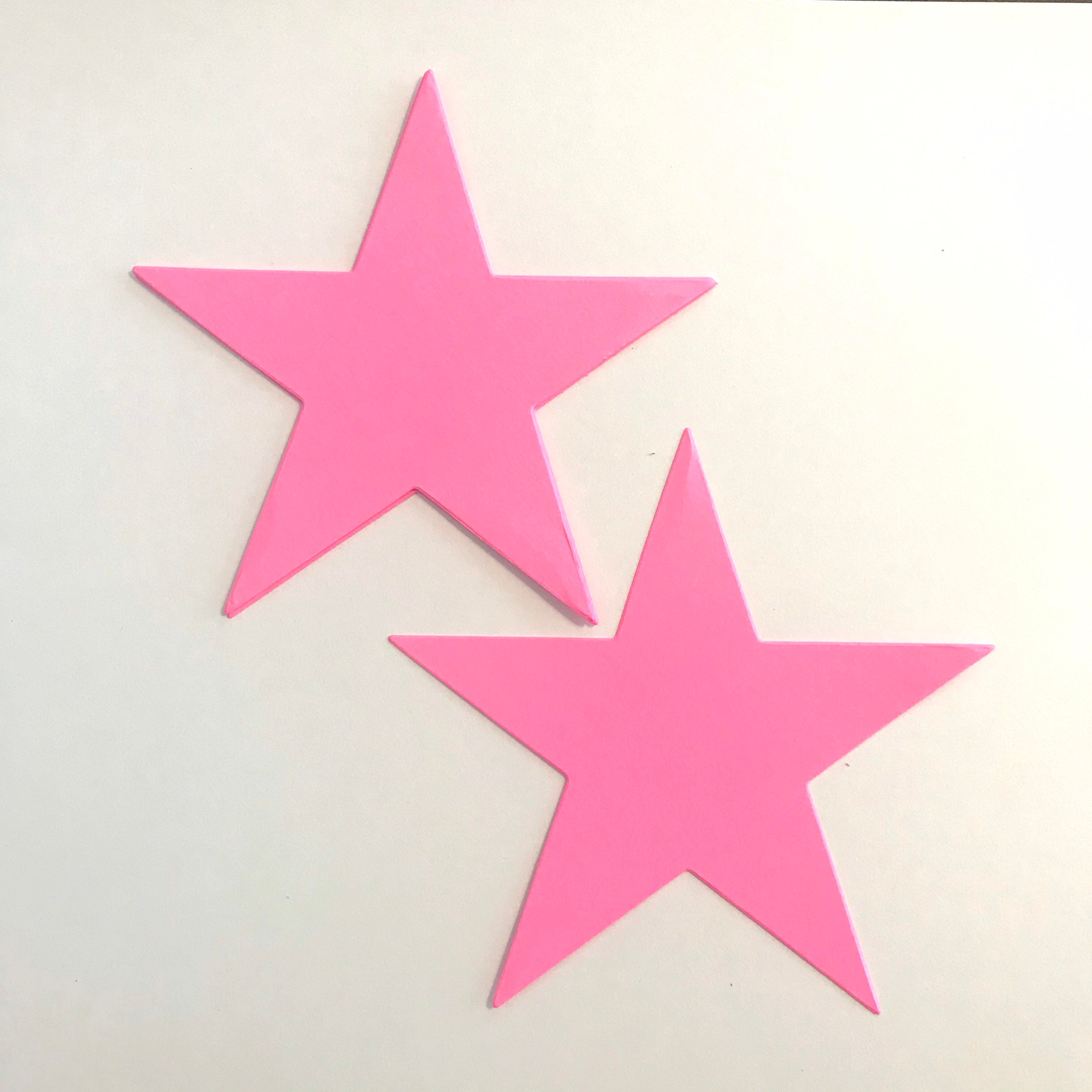 30 Card Stock 5 Point Stars - Pink - 4-1/4" Cut Outs - Die Cut Cutouts ...