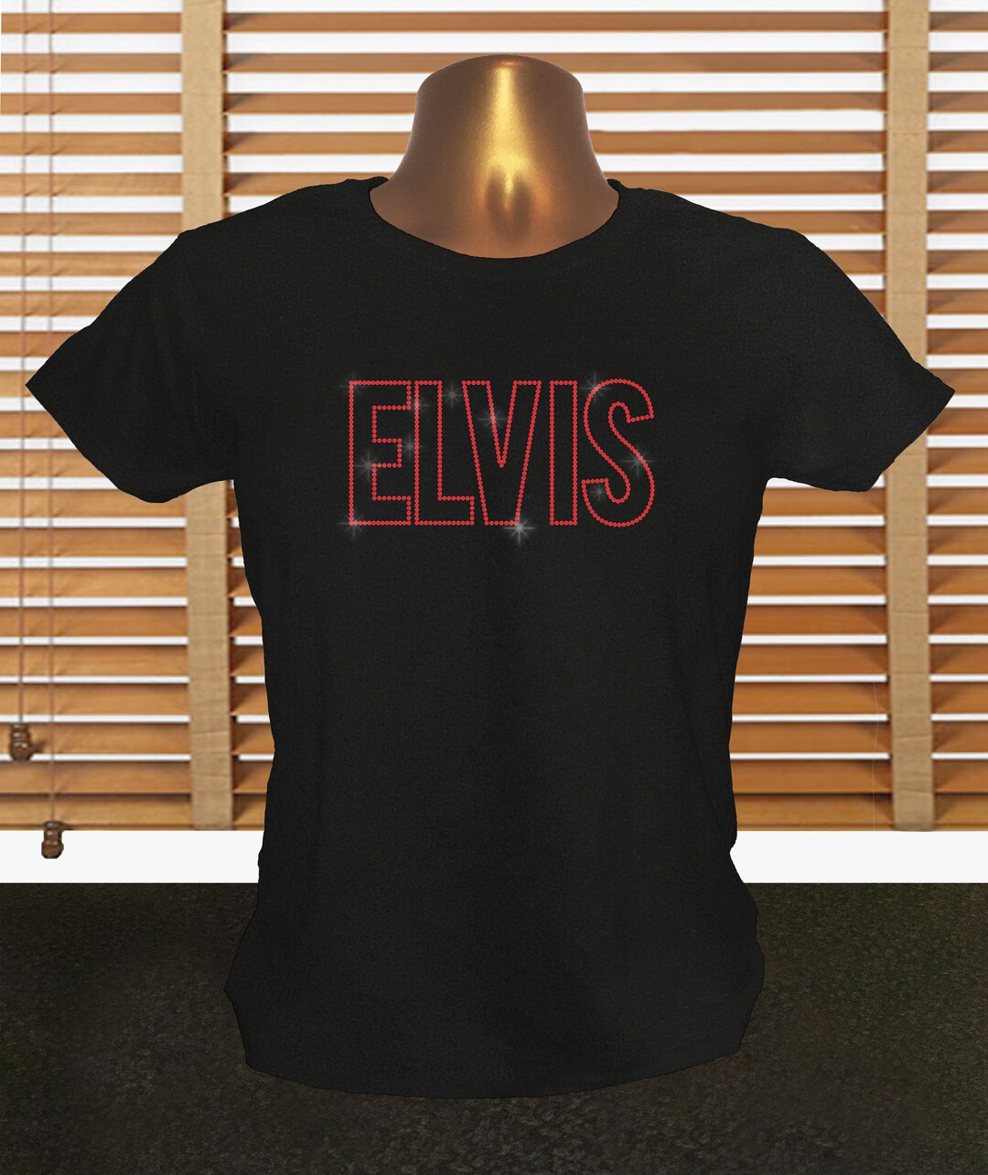Elvis Presley Elvis Name in Lights Crystal Rhinestones Women's Elvis ...