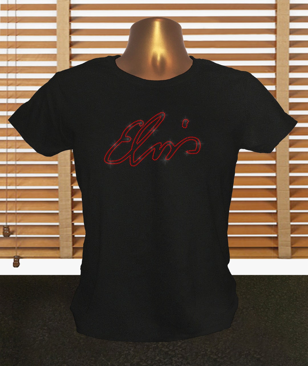 Elvis Presley Elvis Signature Name in Crystal Rhinestones Women's Elvis ...