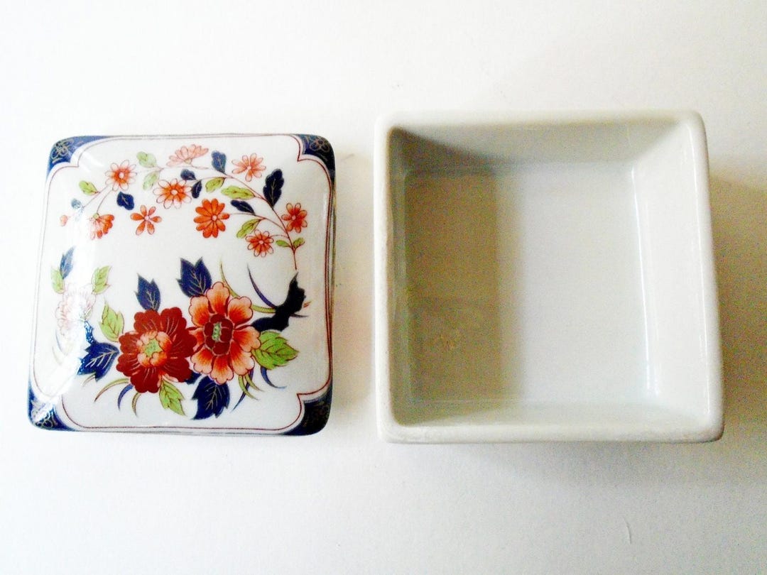 Vintage Gilt Floral Porcelain Trinket Box: Japan Home Decor - Etsy