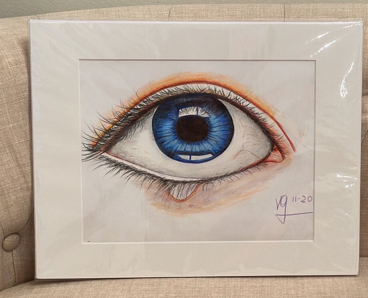 Small Golden Frame Crying Eye Painting Wall Decor for Home - Etsy