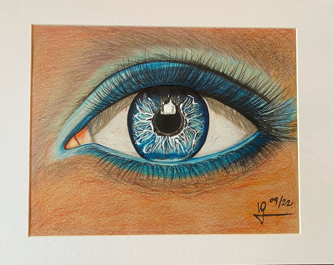 Golden Frame Blue Eye Painting Wall Decor for Home - Etsy