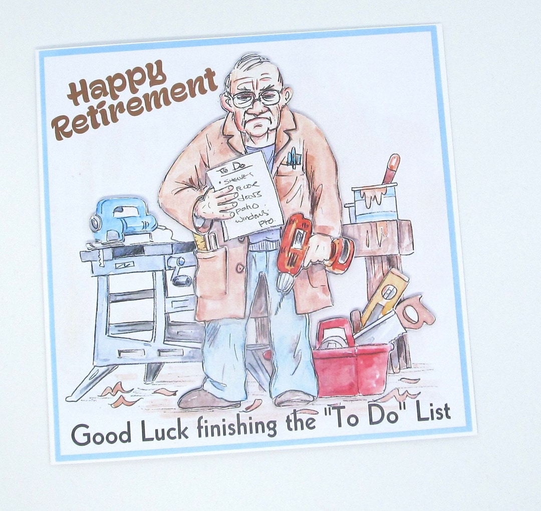 Funny Retirement Card for Men: Handmade 'to Do' List - Etsy