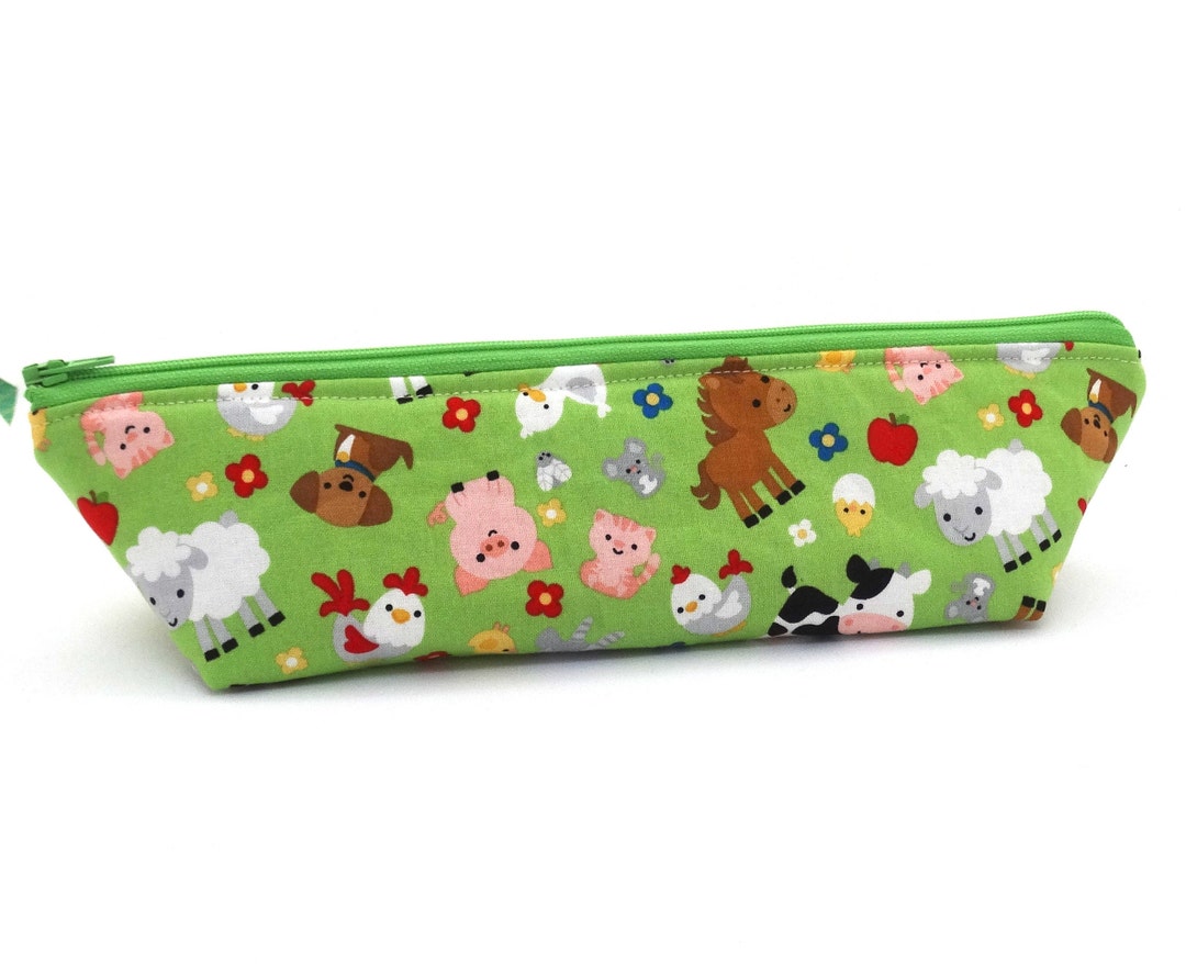 Farm Animal Pencil Case, Triangle Pencil Case - Etsy UK