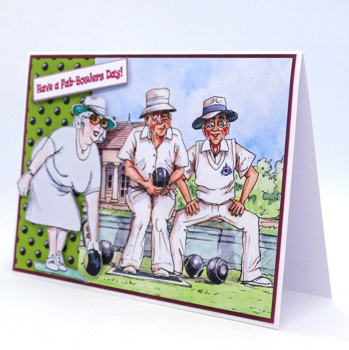 Fun Bowling Birthday Card Funny Grass Bowls Birthday Card for Men or ...