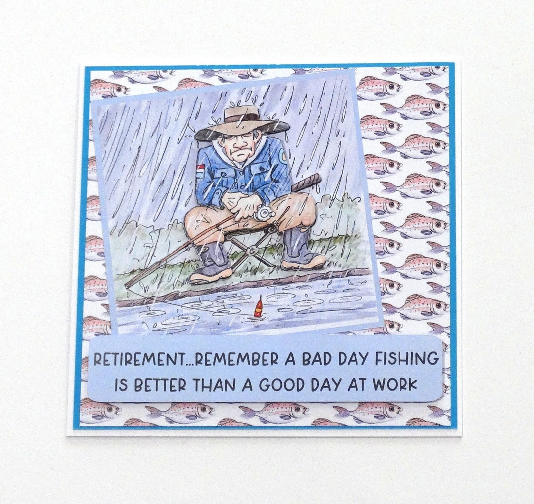Fishing Retirement Card: Handmade Fun Retirement Gift - Etsy UK