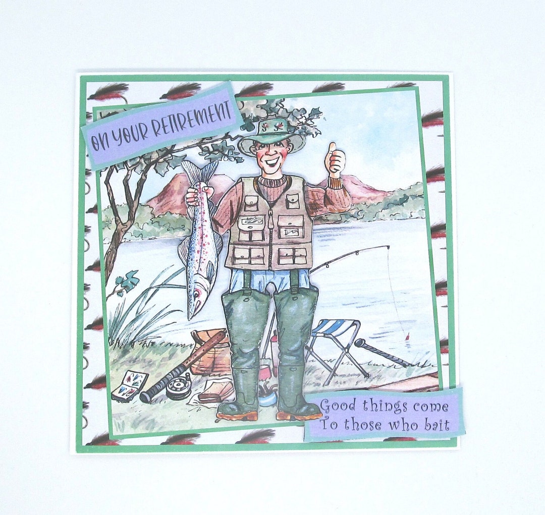 Handmade Fishing Retirement Card for Men - Etsy UK