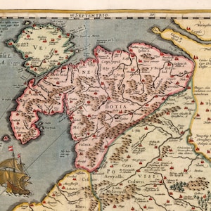 Old Map of the Wales, Cambriae Typus Auctore Humfredo Lhuydo ...