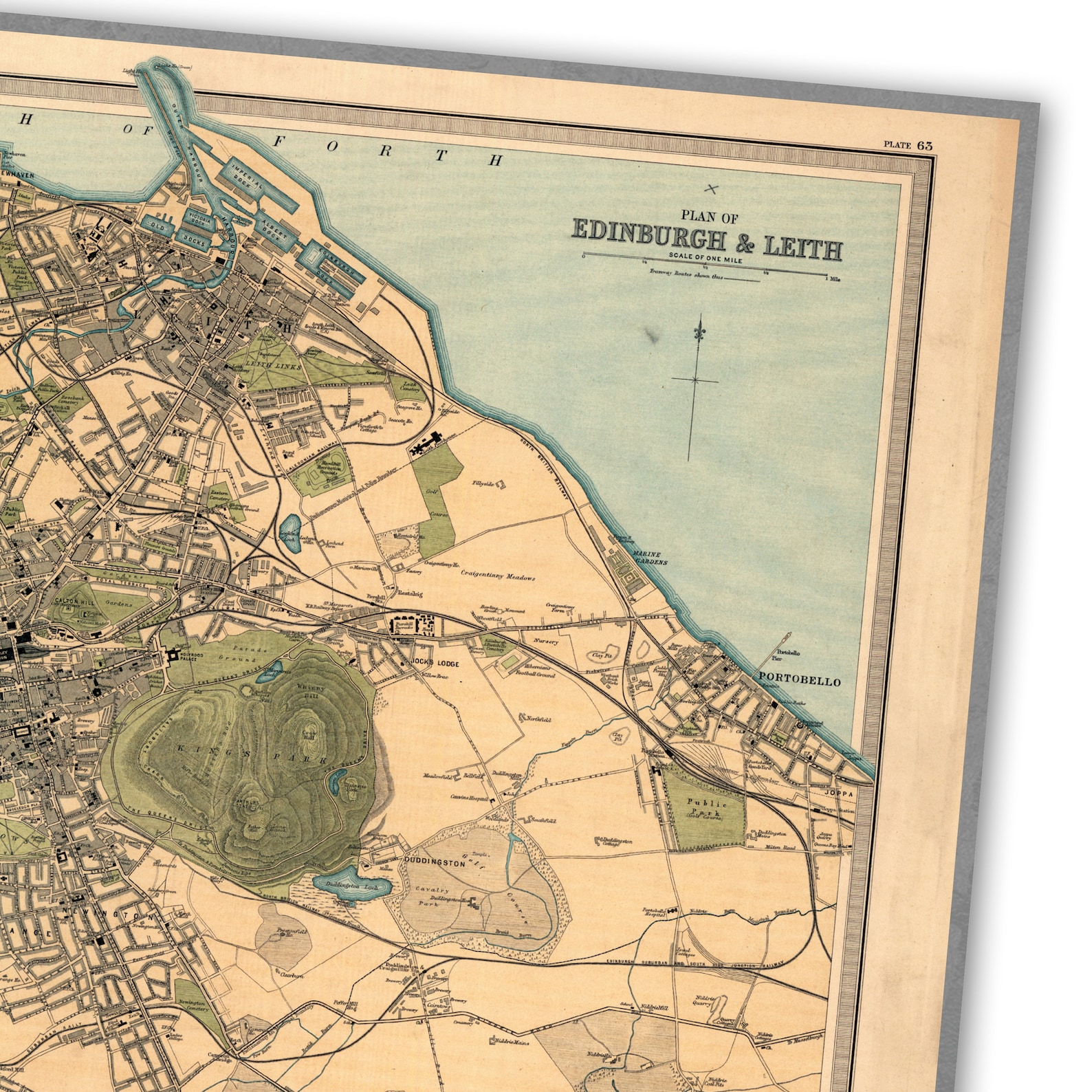 Old Map of Edinburgh in 1912 by J Bartholomew Leith | Etsy UK