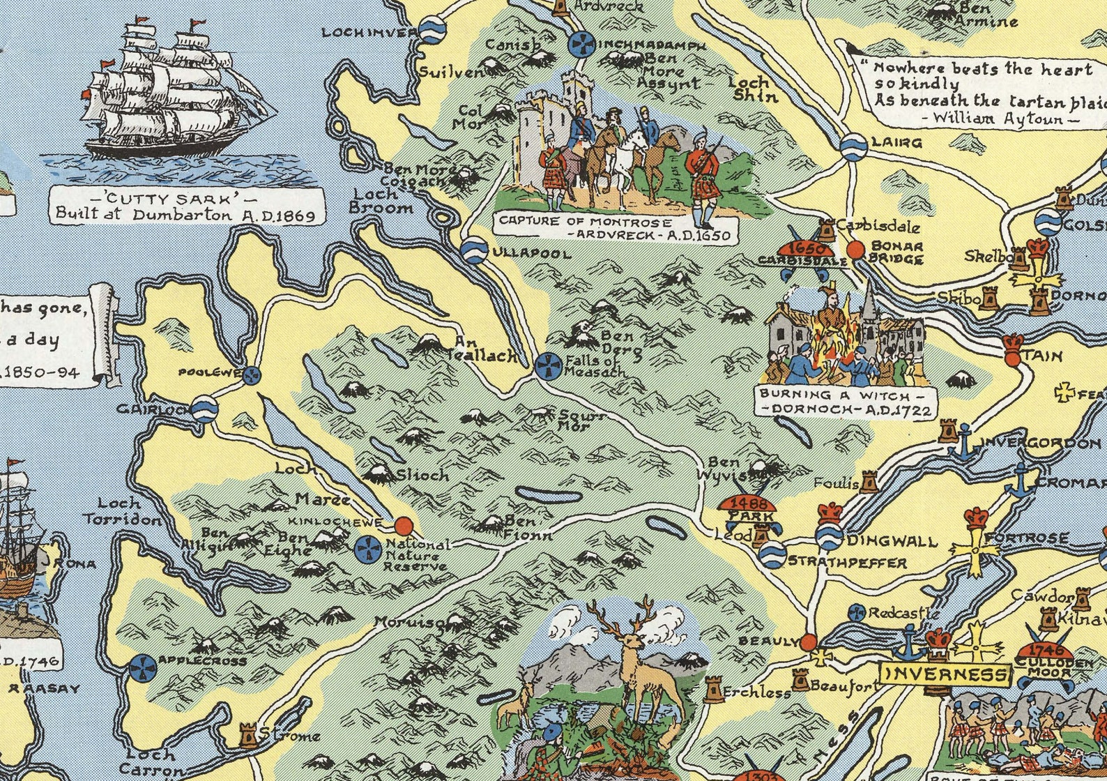 Historical Scotland Map Pictorial Scottish Map Large Map - Etsy UK