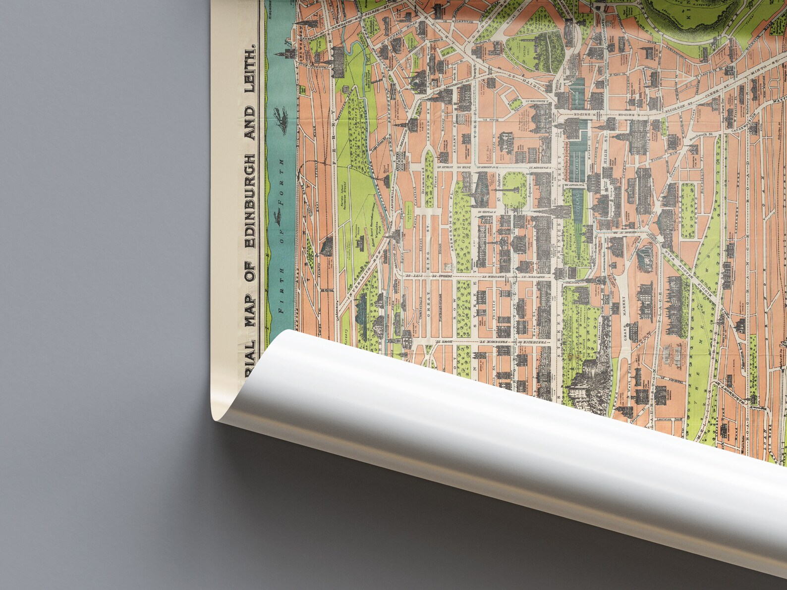 Edinburgh and Leith Vintage Map Pictorial Map of - Etsy UK