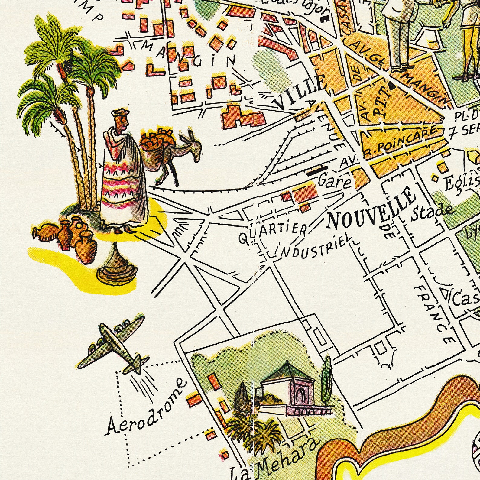 Marrakesh Map Whimsical Morocco Pictorial Poster Medina - Etsy