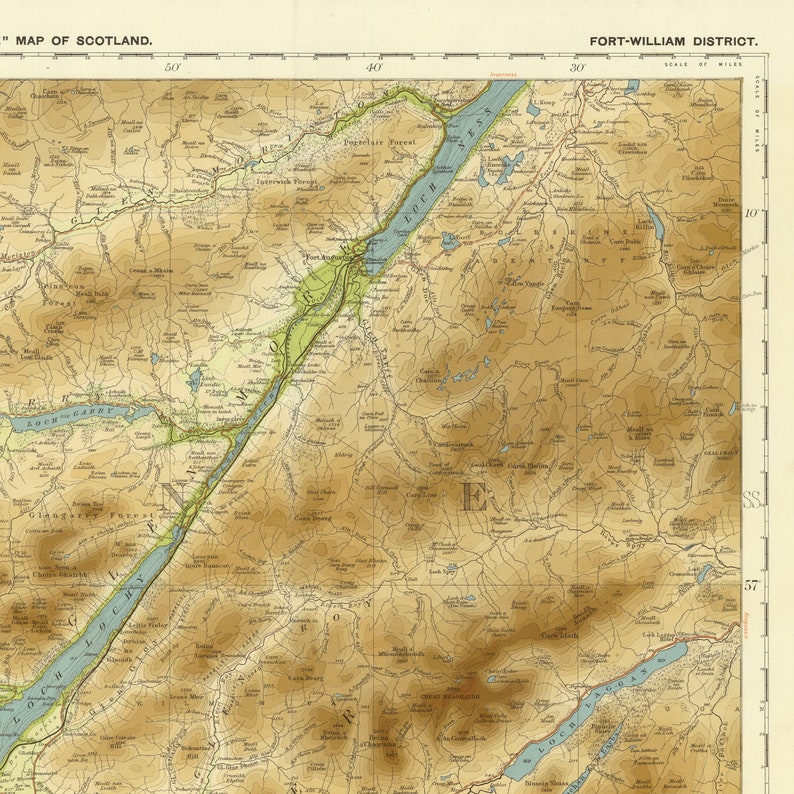 Old Map of Fort William Ancient Map Print Fort William Old - Etsy Ireland