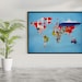 World Map of Flags - Country Map Poster - Educational Art - Kid's Room ...