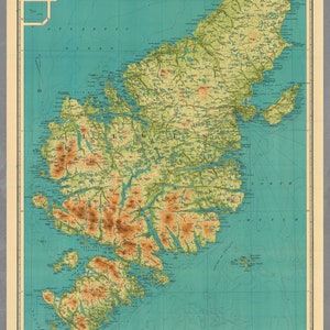 Map of Harris and Lewis, Outer Hebrides | Old Antique Map of Isle of ...