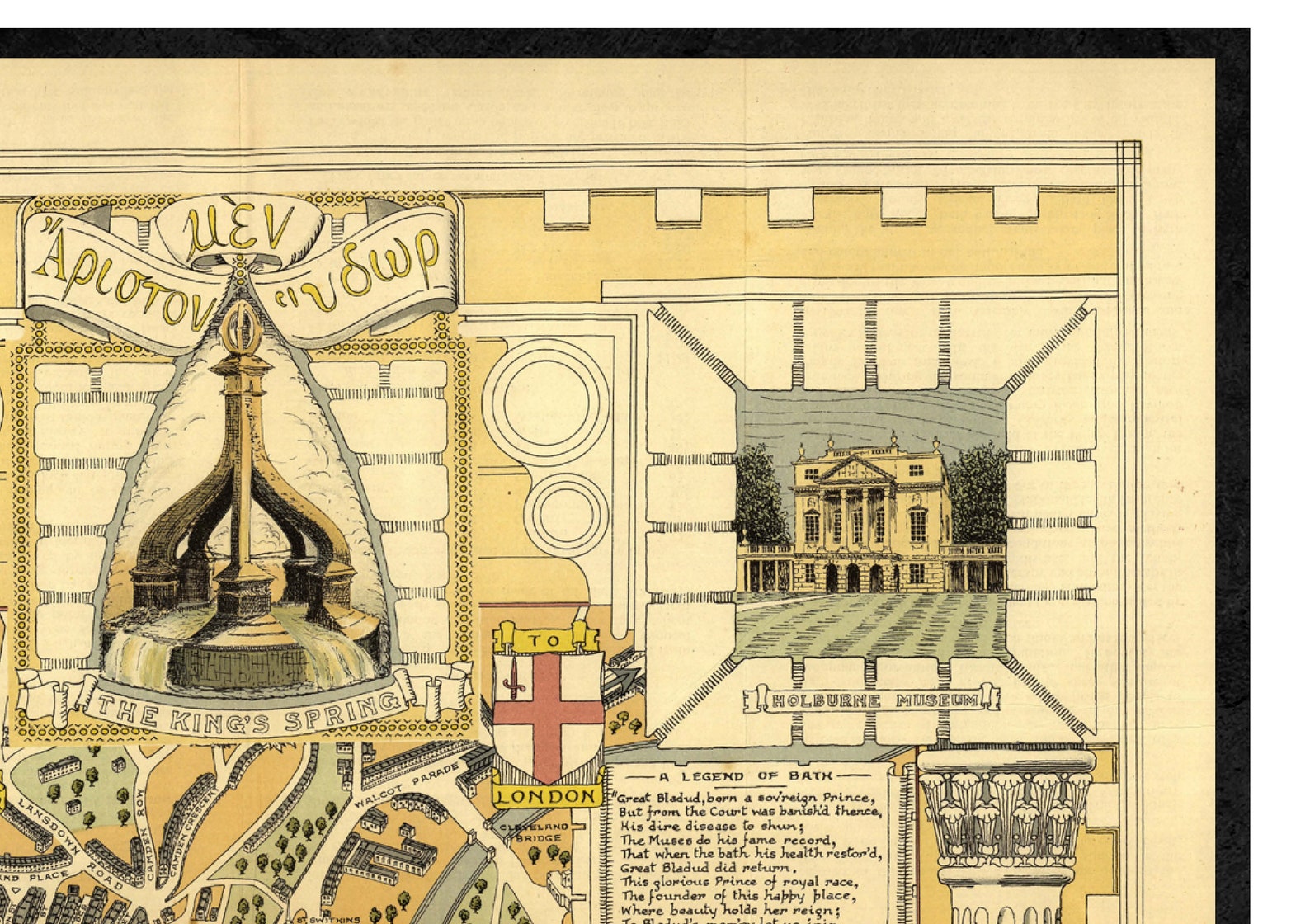 Bath Map - Pictorial Map of the Historic City of Bath -bath Illustrated ...