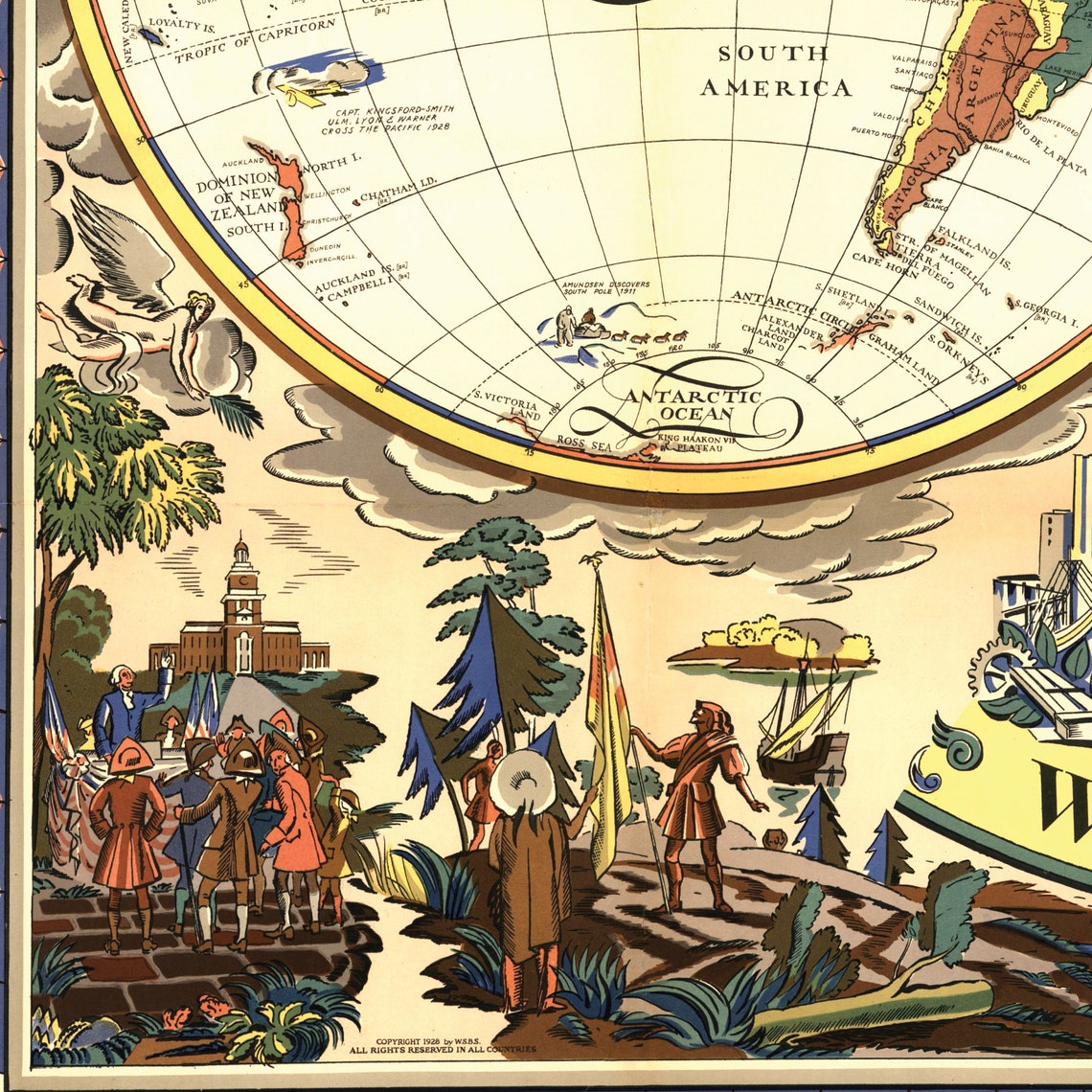 The New Map of the World Double Hemisphere World Map - Etsy UK