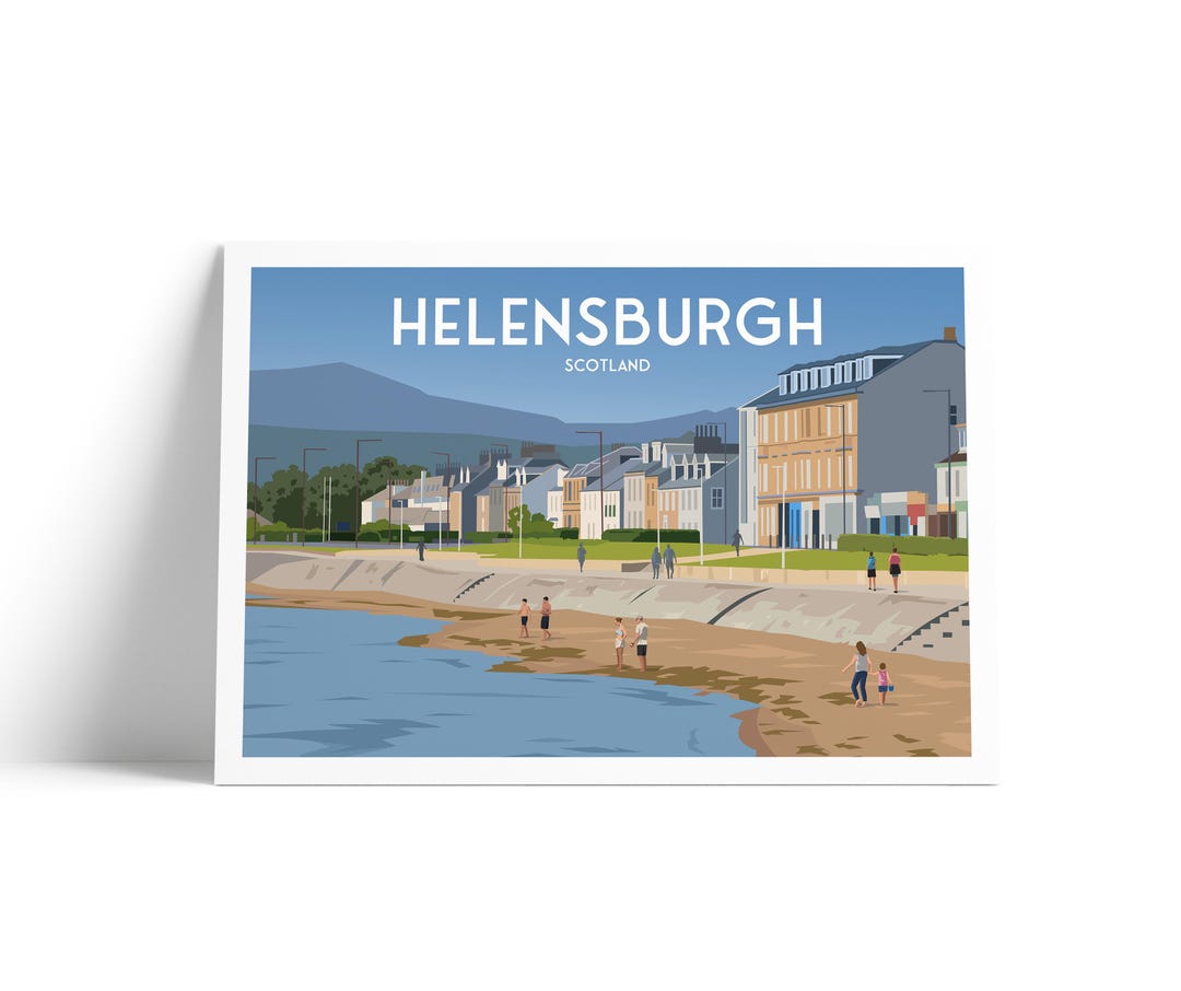 Helensburgh Travel Poster – Scenic Beach View – Scotland Wall Art - Etsy