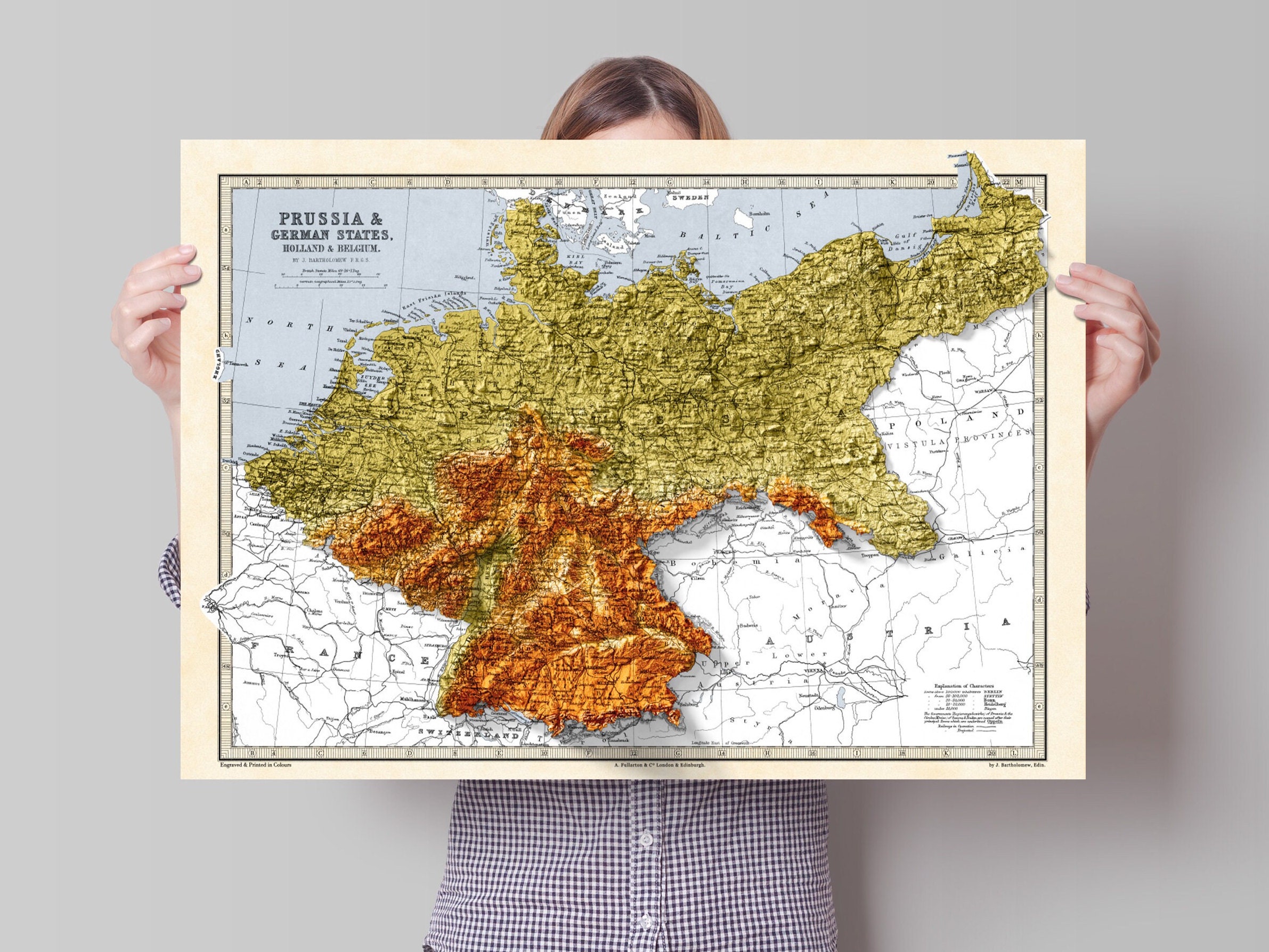 Map of Prussia and German States Holland and Belgium - Etsy