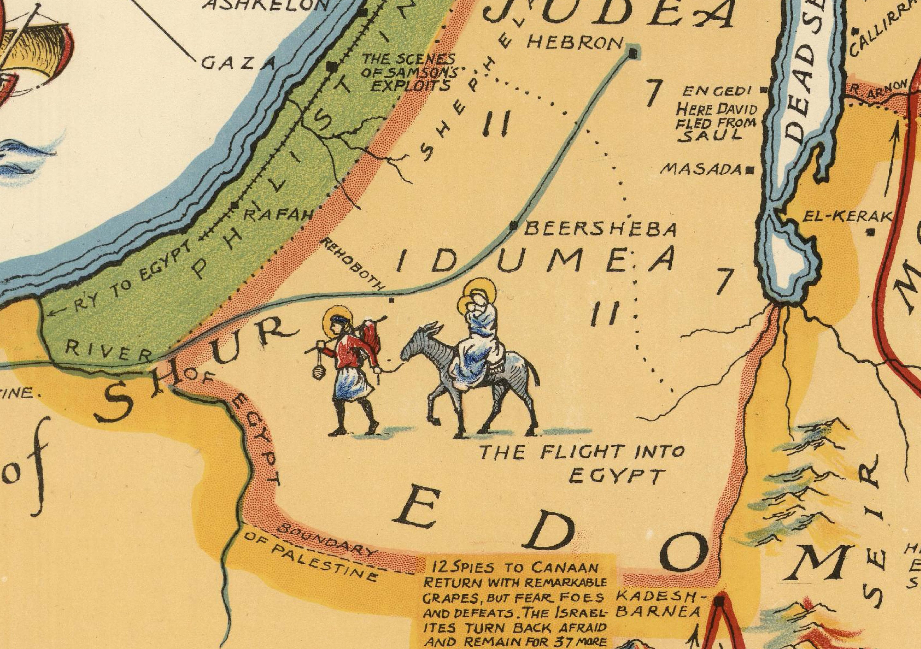 Picture map of the Holy Land 1928. Jerusalem Israel | Etsy