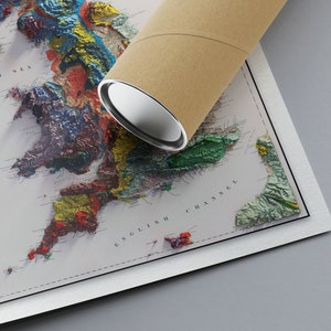 British Islands Geological Map 3D Effect Relief Print 2D - Etsy UK
