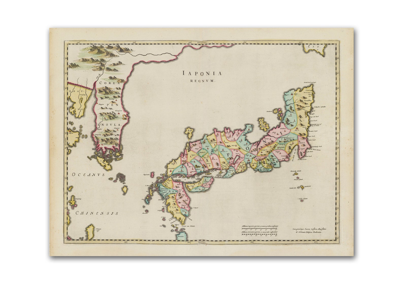 Old Japan Map Iaponia Regnvm Old Antique Map of Japan - Etsy UK