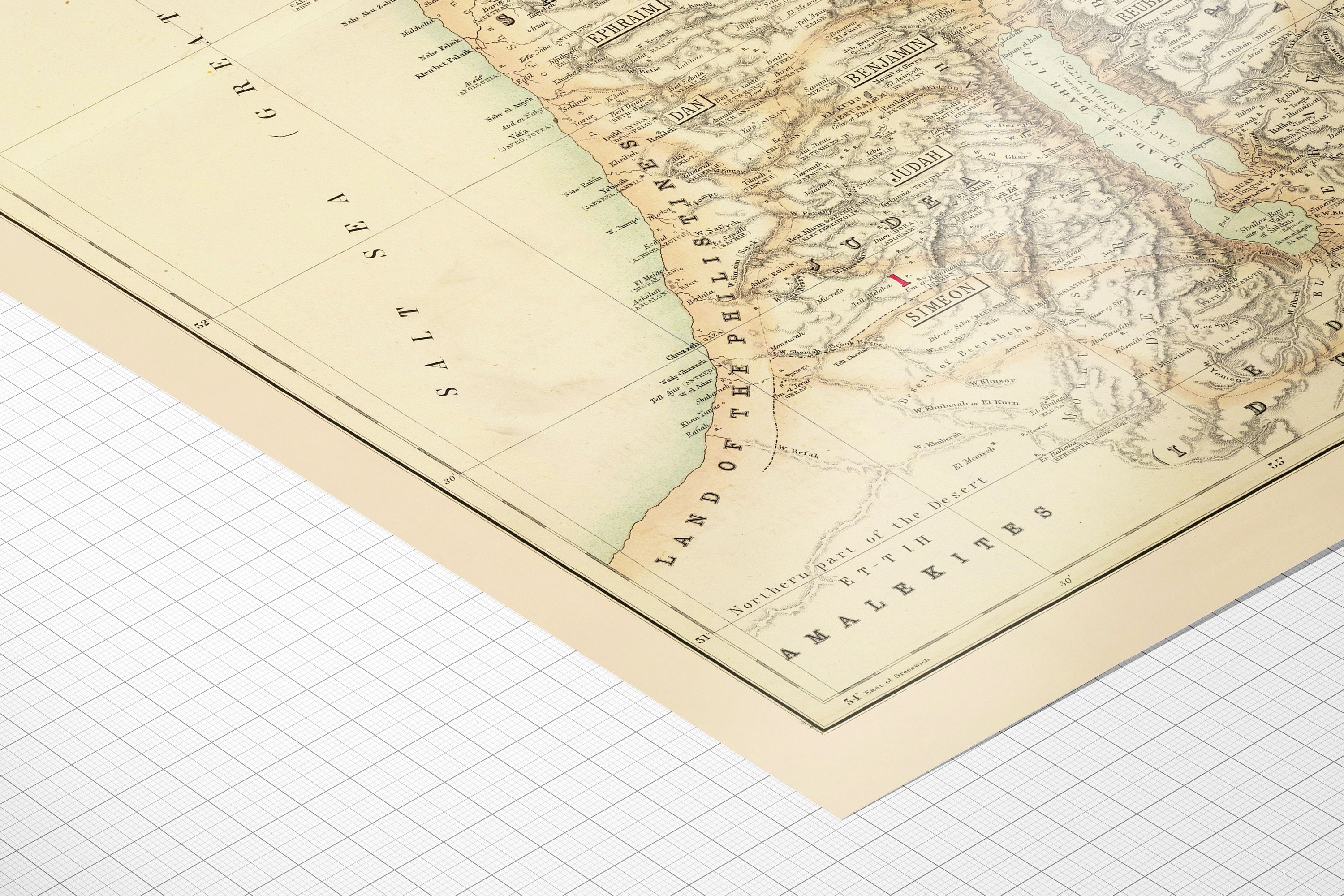 The Holy Land and Its Borders - Ancient Palestine, 1872 - Israel, Judea ...