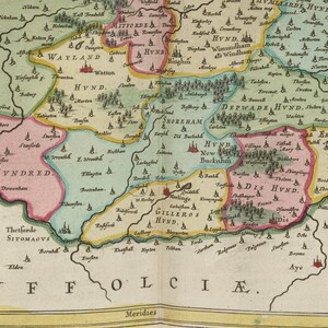 North Norfolk Map | Nortfolcia Norfolke | Old Antique Map | 1665 ...