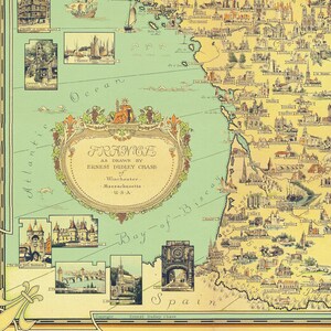 Old Map of France, 1935 Print of France by Ernest Dudley Chase, Home ...