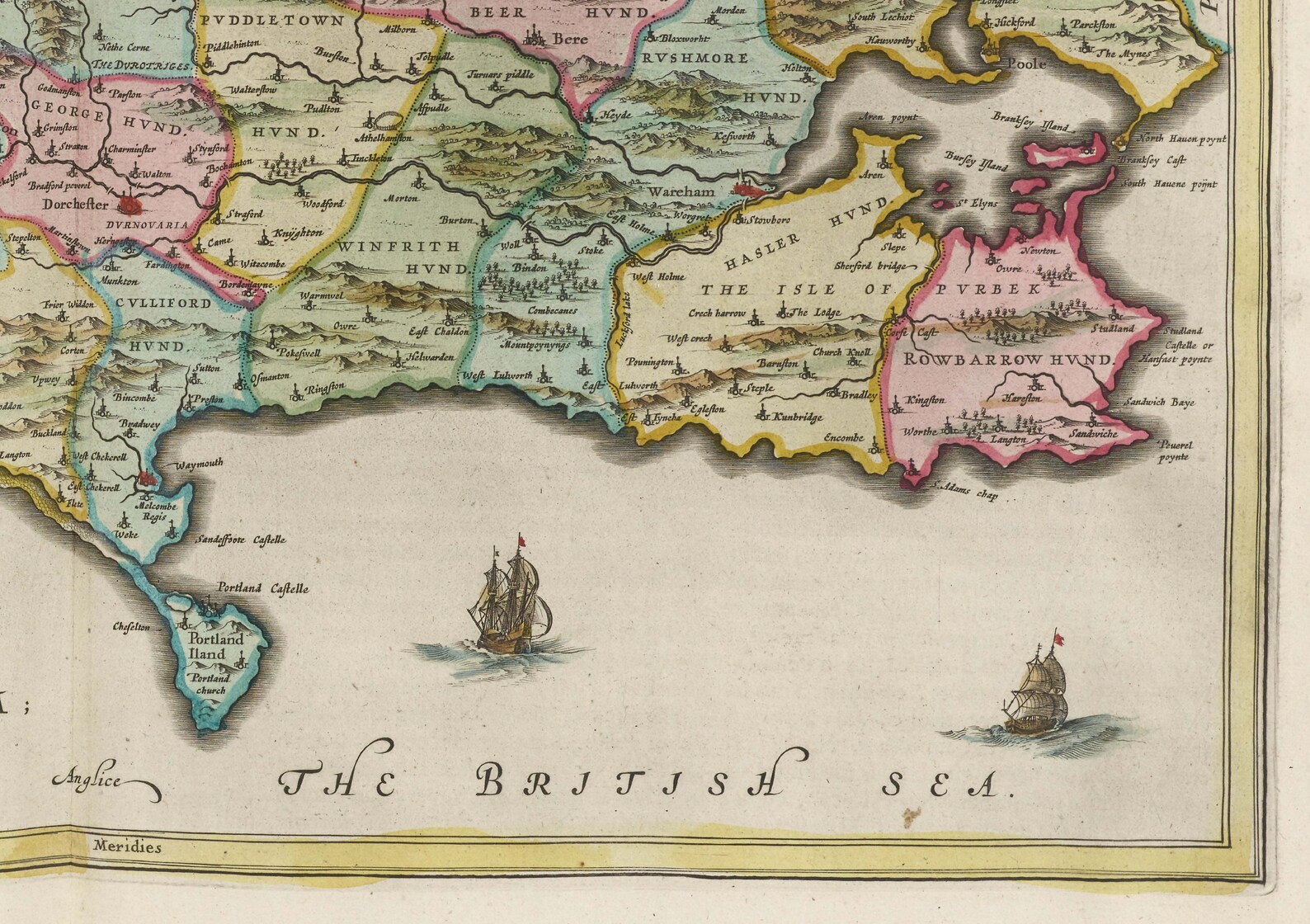 Ancient Dorset Map Old Antique Map of Dorset 1665 Old Map | Etsy