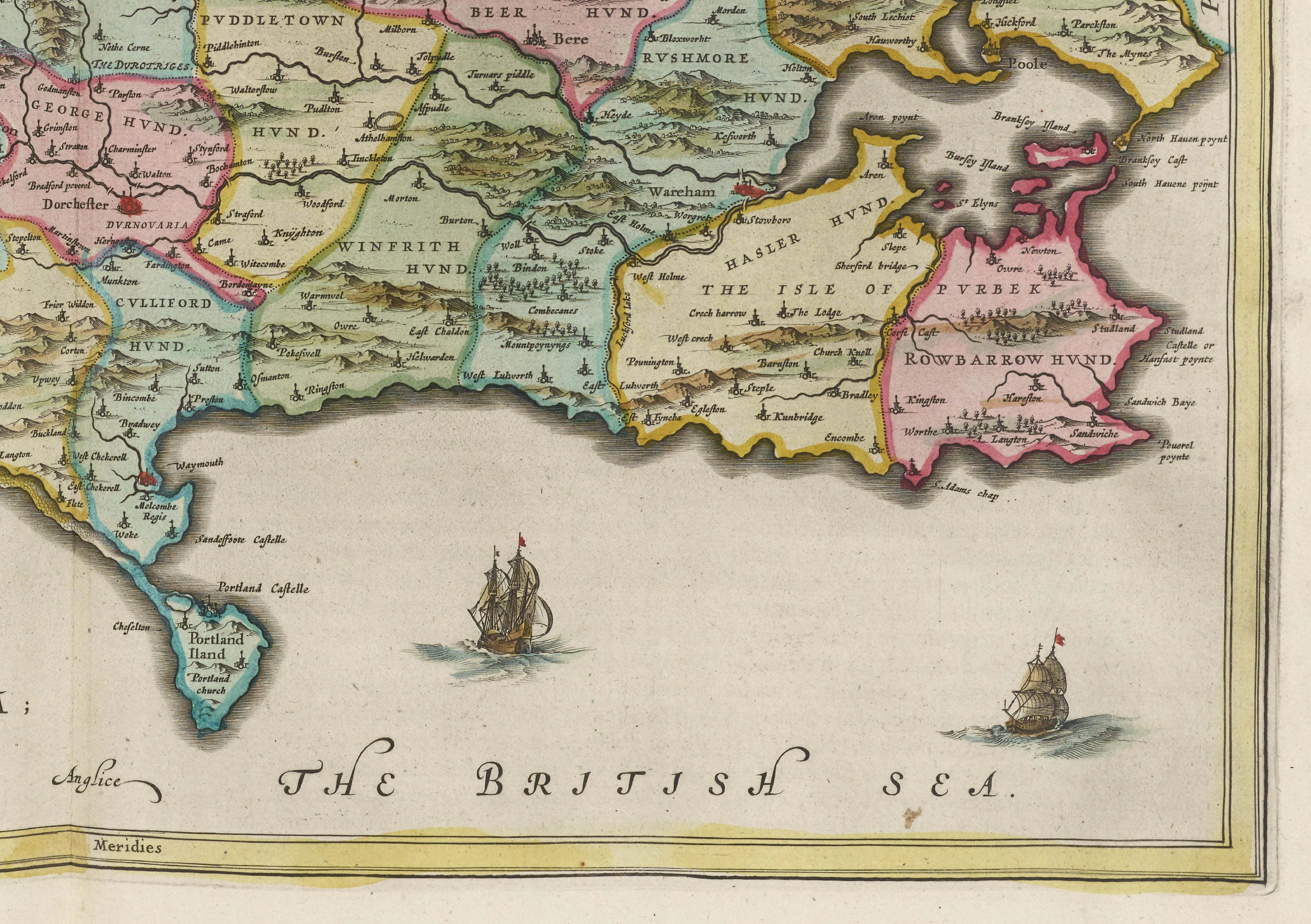 Ancient Dorset Map | Old Antique Map of Dorset |1665 |old Map Wall ...