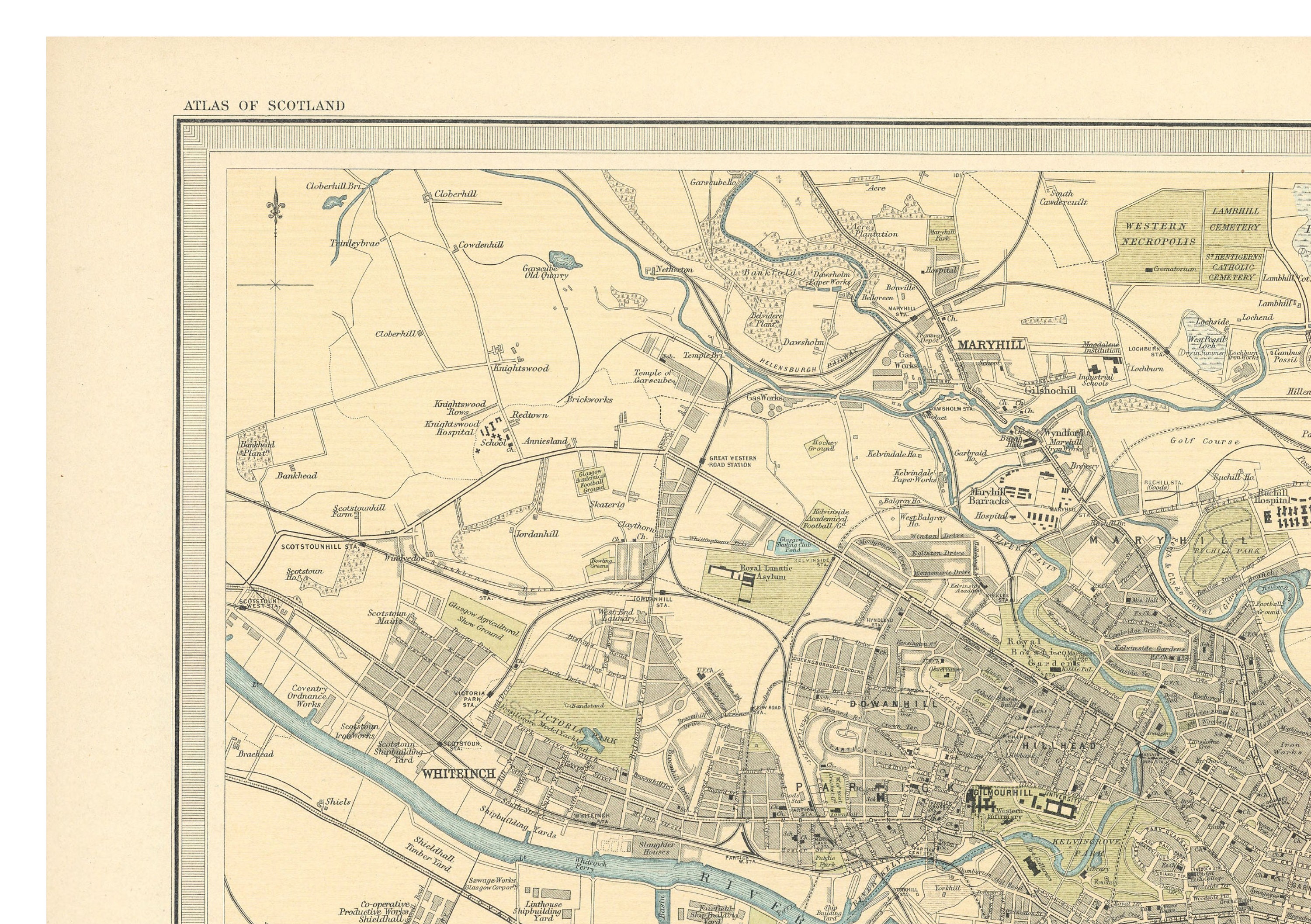 Old Map of Glasgow Scotland 1912 Vintage Poster Wall Art - Etsy UK
