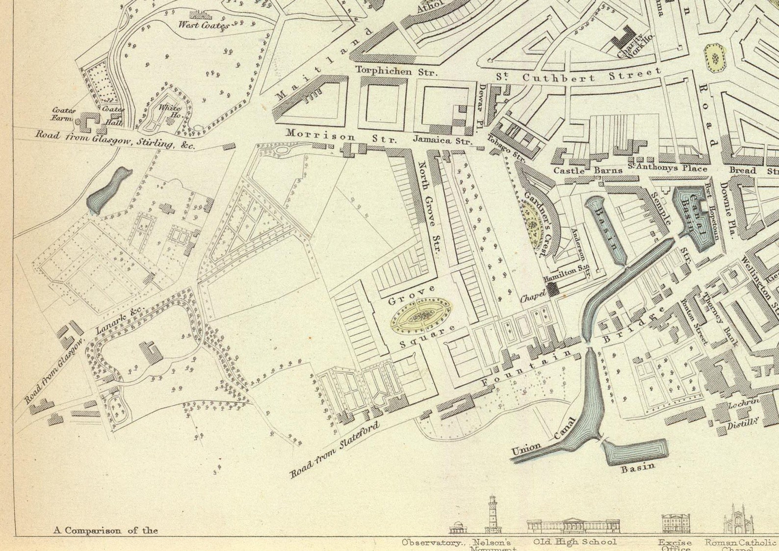 Edinburgh Map Scotland Ancient Map Edinburgh City Plan Map Old Maps ...