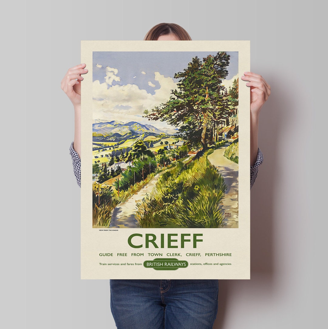 Crieff Railway Travel Poster | Scotland Tourist Print | Vintage Poster ...