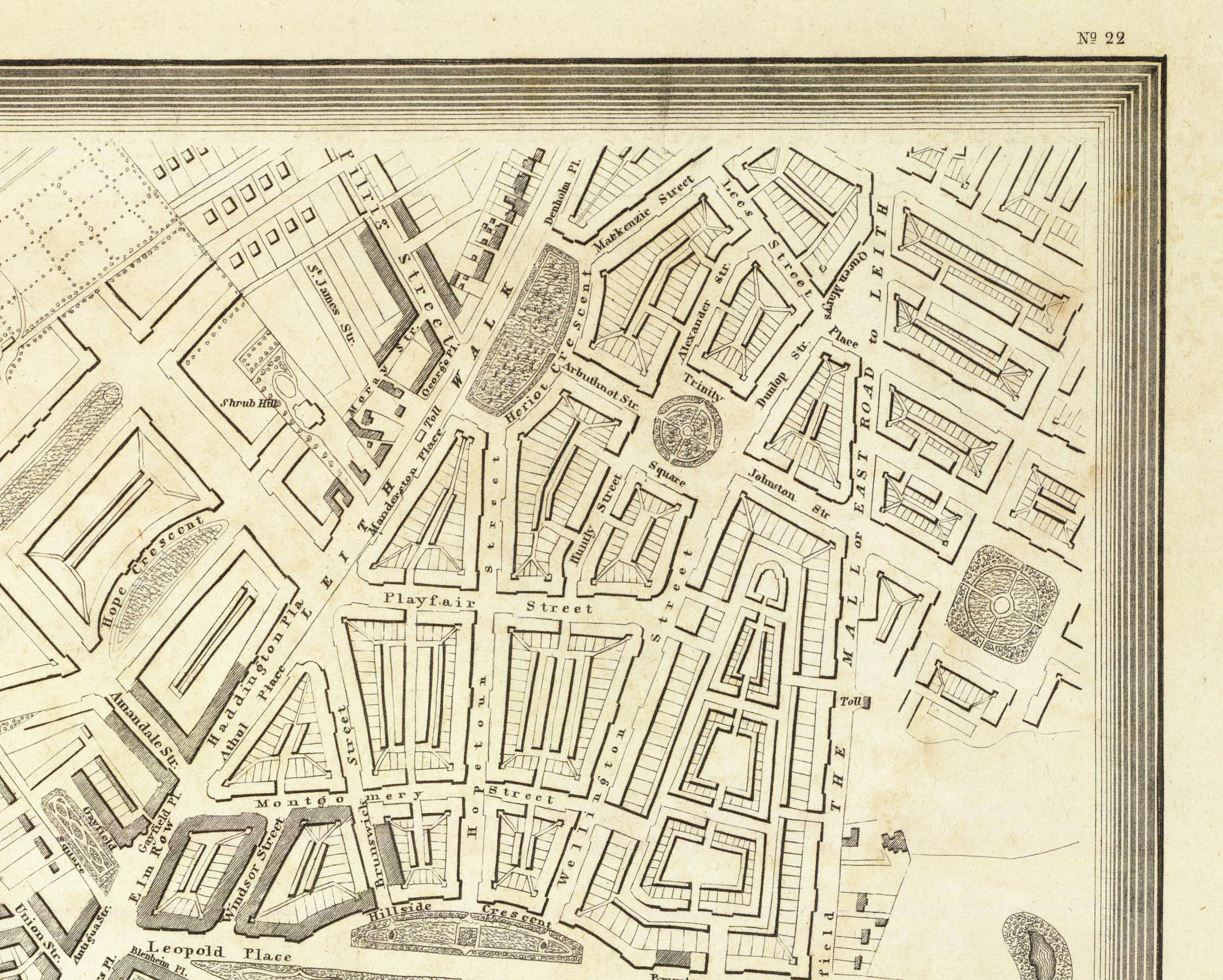 Old Edinburgh Map Plan of the City of Edinburgh Scotland | Etsy UK