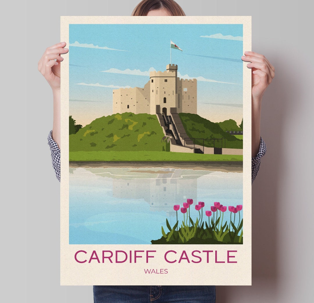 Cardiff Castle Travel Poster | Welsh Print | Wall Art - Etsy UK