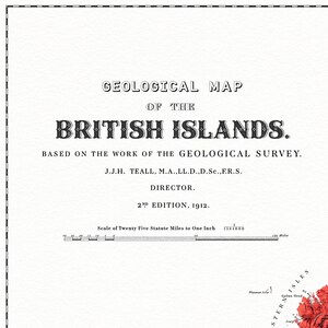 British Islands Geology Elevation Map - 2D Relief Map Print With 3D ...