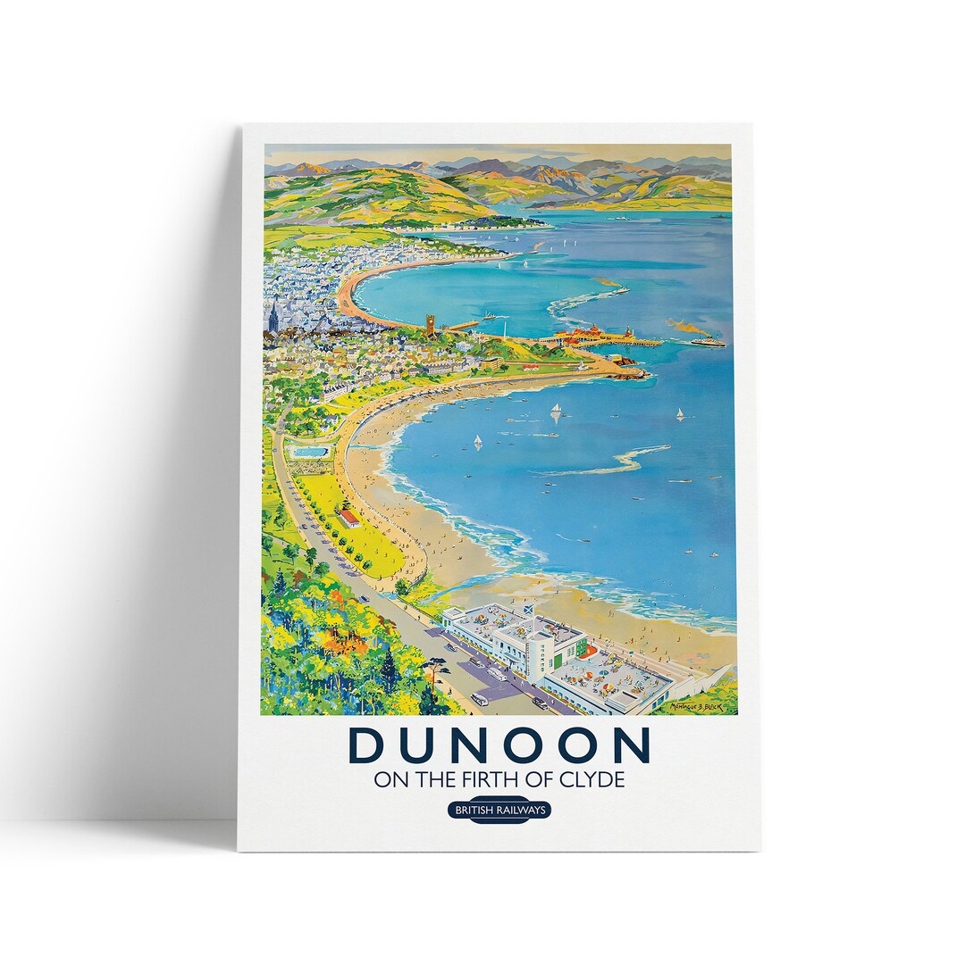 Dunoon Print - Scotland Travel Poster - Vintage Print Reproduction - Etsy