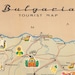 Bulgaria Tourist Map Old Print of Bulgaria Berkovista Rousse Silistra ...