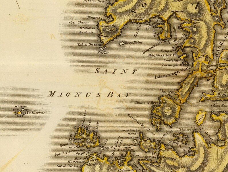 Shetland Islands Map Old Map Vintage Map Lerwick Fair - Etsy UK