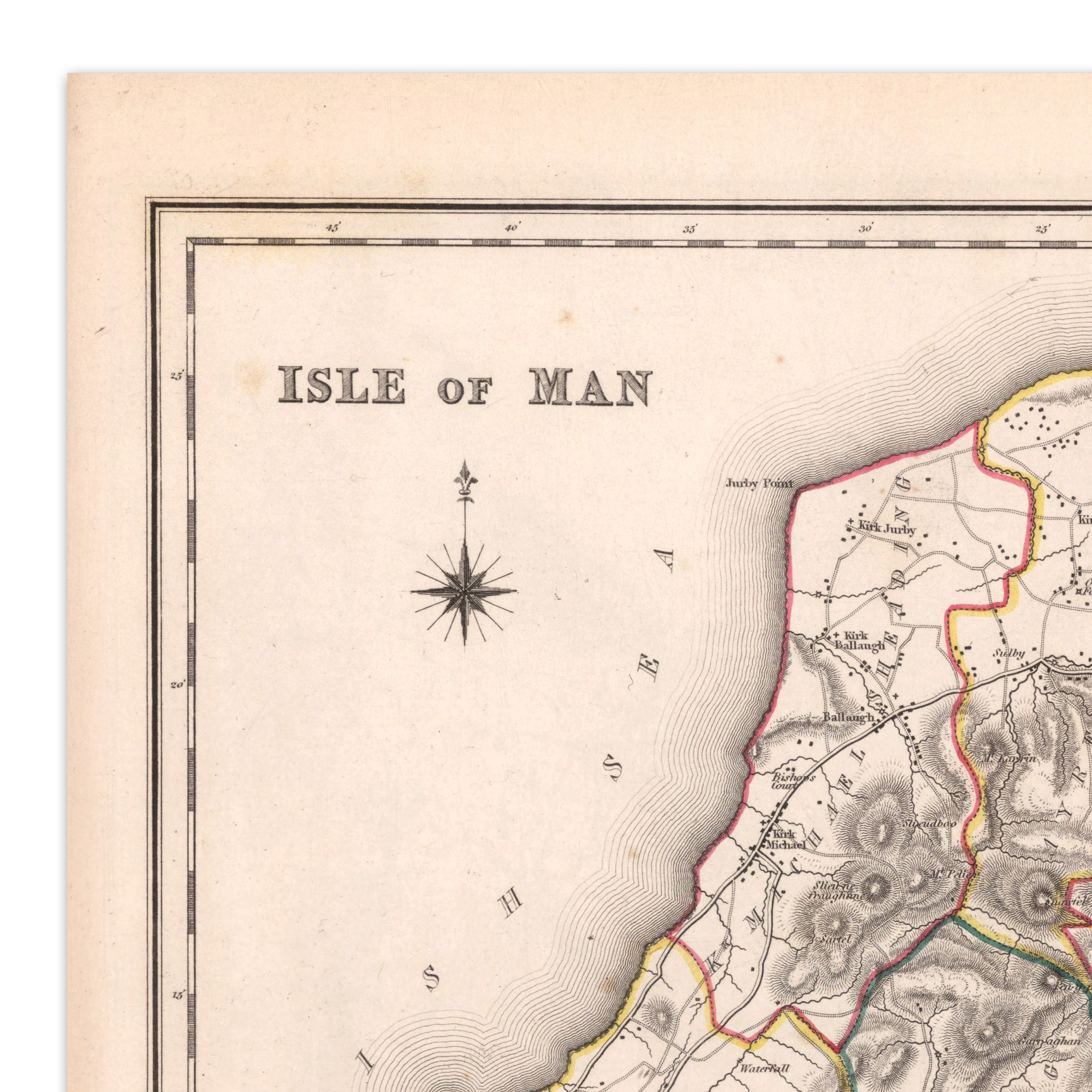Old Map of Isle of Man | Vintage Poster | Samuel Lewis | 1844 - Etsy UK