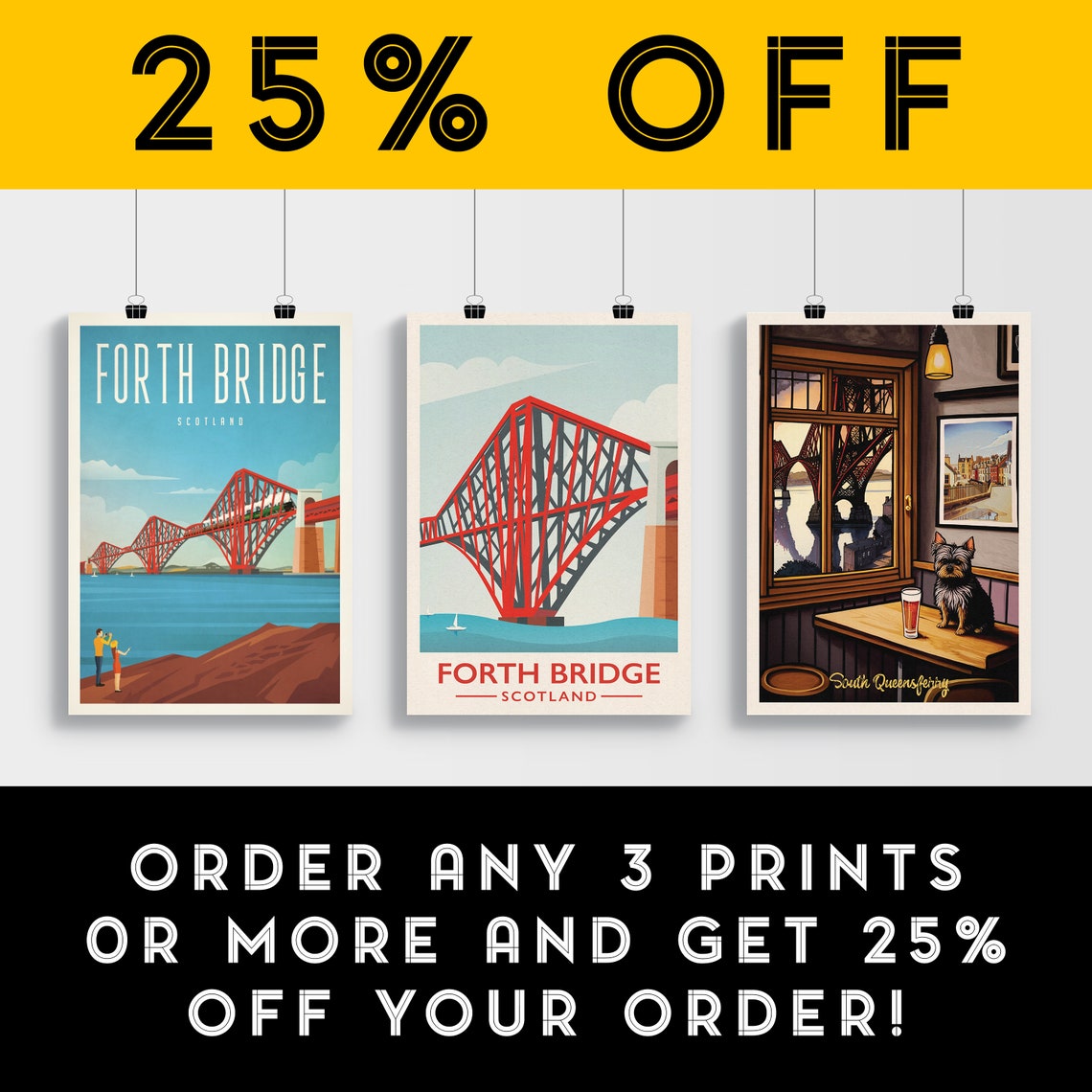 Forth Rail Bridge Travel Poster Iillustration of Forth Rail - Etsy UK