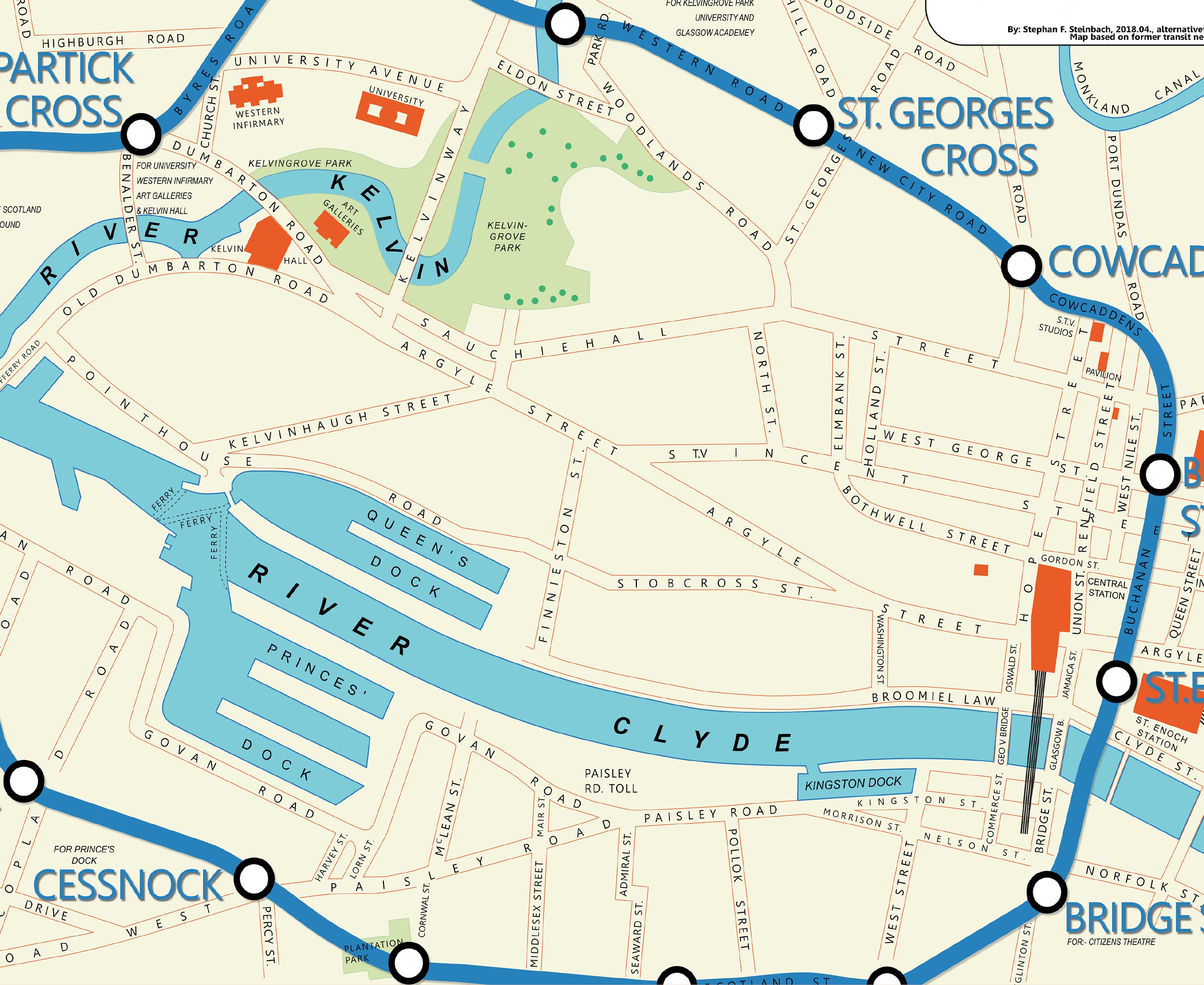 Old Glasgow Subway Map Old Map Large Map Antique Decor - Etsy UK