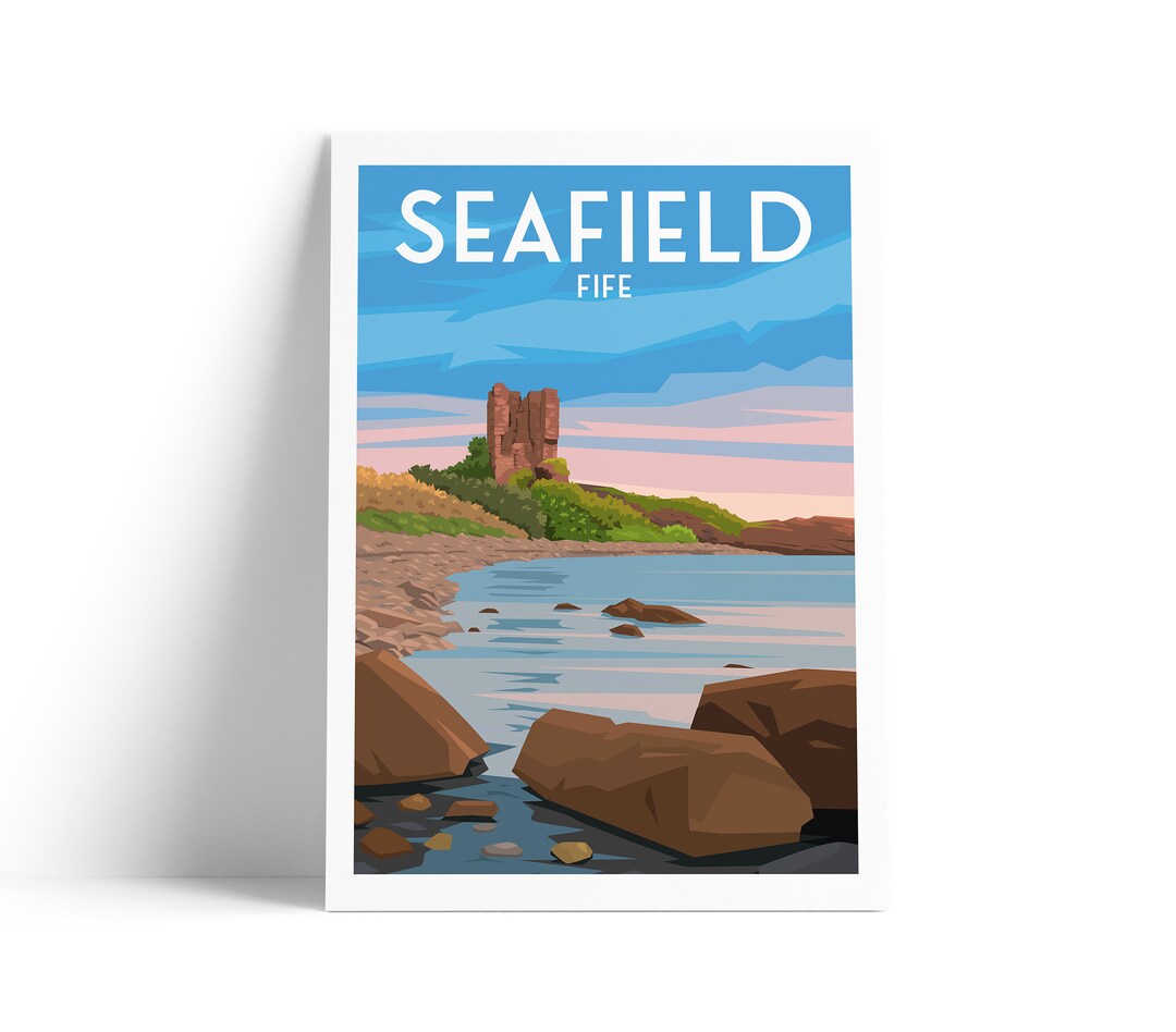 Seafield Tower Print - Kirkcaldy - North Sea Coast of Fife in Scotland ...