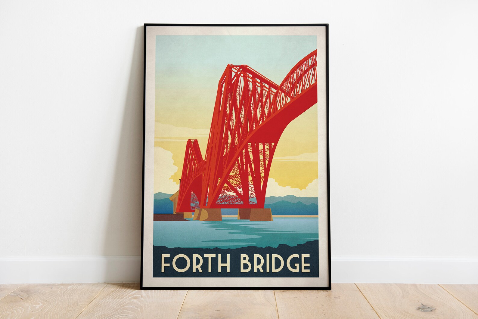 Forth Rail Bridge Travel Poster, Iillustration of Forth Rail Bridge ...