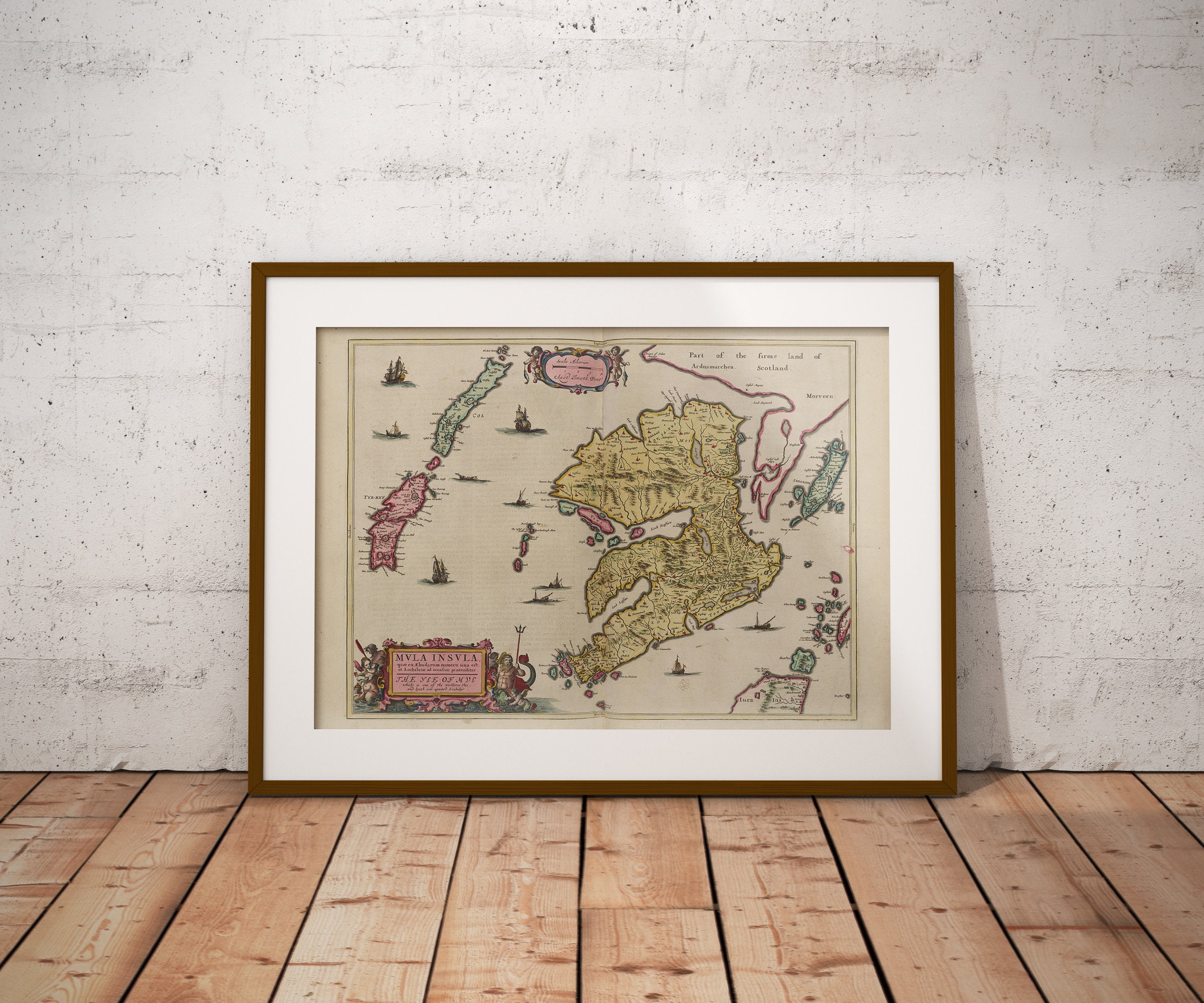 Old Isle of Mull Map | Mvla Insvla | Old Antique Map | 1665 | Blaeu Map ...