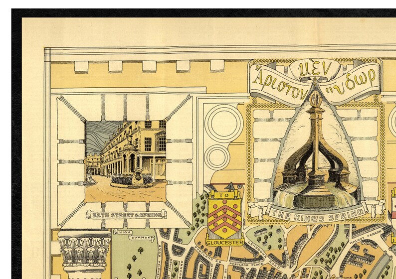 Bath Map Pictorial Map of the Historic City of Bath bath - Etsy UK