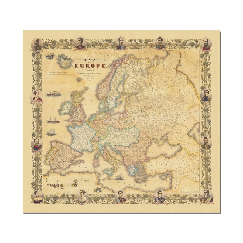 Map of Europe' - Etsy